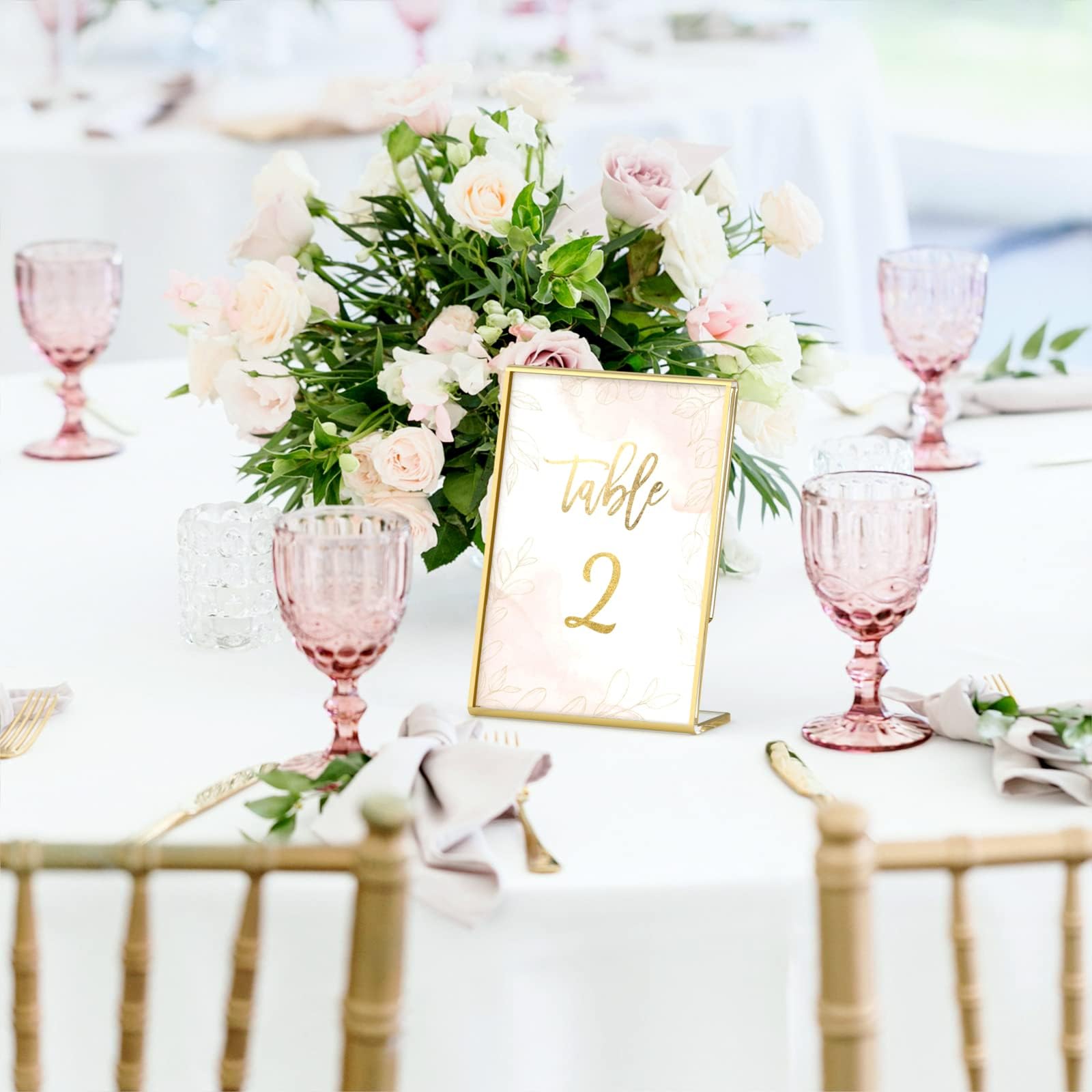 Snapklik.com : 6 Pack 4 X 6 Acrylic Gold Frame, Slanted Back Table Sign ...