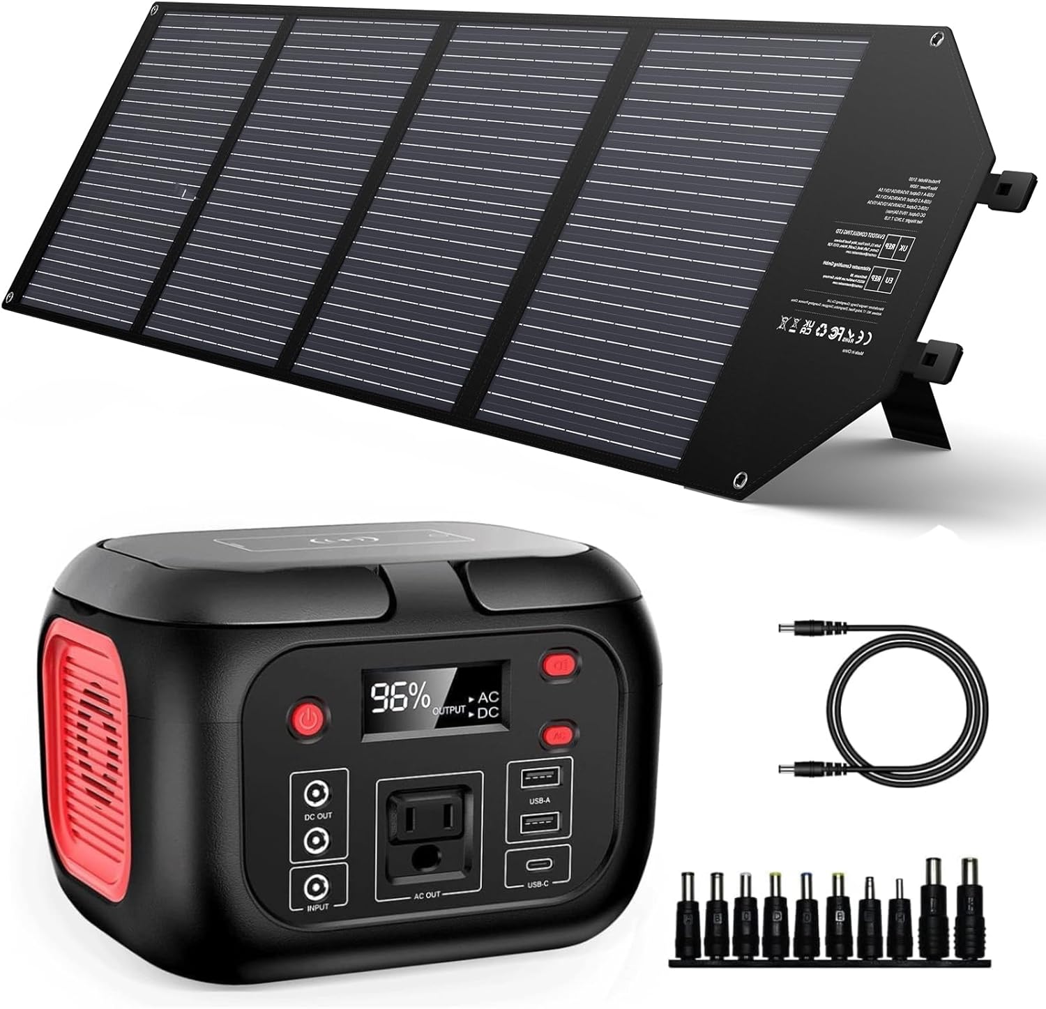 Amazon.com : 200W Portable Power Station with 100W Foldable Solar Panel ...