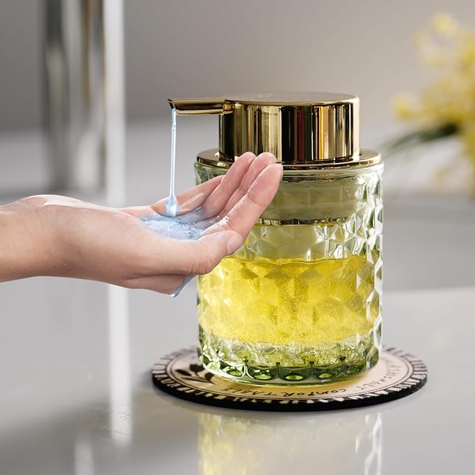 Amazon.com: CICUFY Hand Soap Dispenser Glass, Refillable Liquid ...
