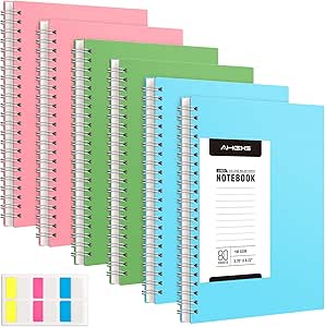 Amazon.com : AHGXG Spiral Notebook 6 Pack - A5 Small Spiral Notebooks ...