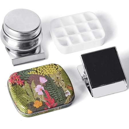 Amazon.com: Portable Mini Tin Box,12-Well Empty Watercolor Palette ...