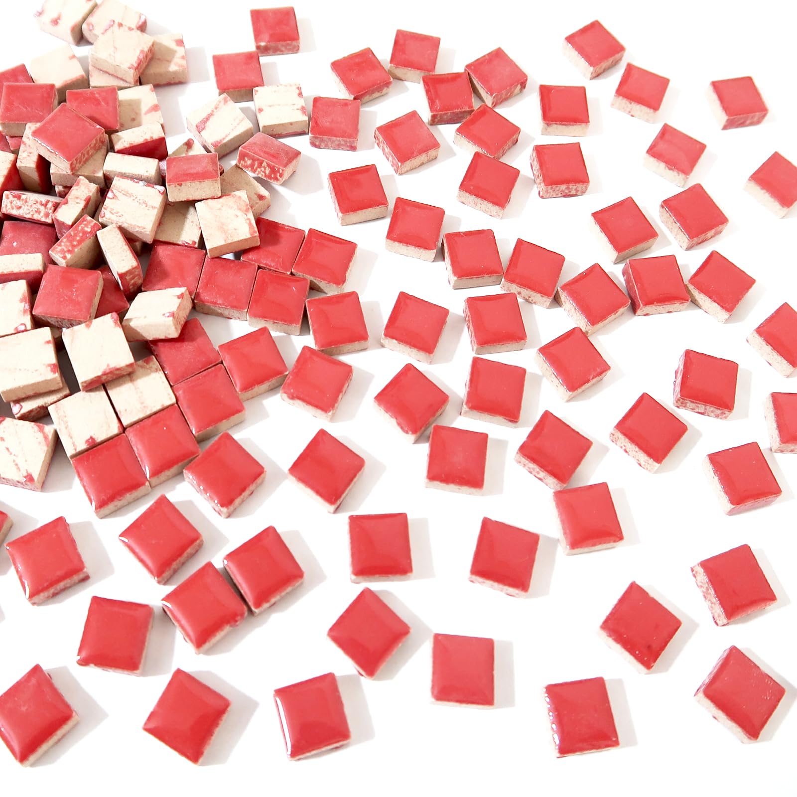 Amazon.com: 100 Pieces Square Mosaic Tiles for Crafts Bulk, Ceramic ...