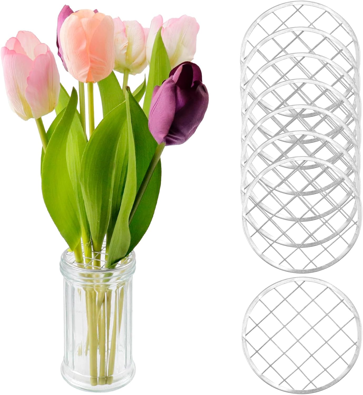 Amazon.com: Chinflly Mason Jar Flower Frog Lids,3.4 Inch Insert Metal ...