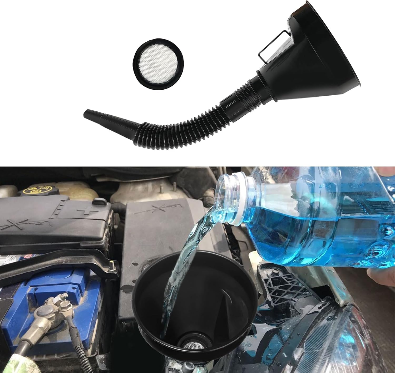 Amazon.com: Middrivr Gasoline Funnels, Large Plastic Wide Mouth Oil ...
