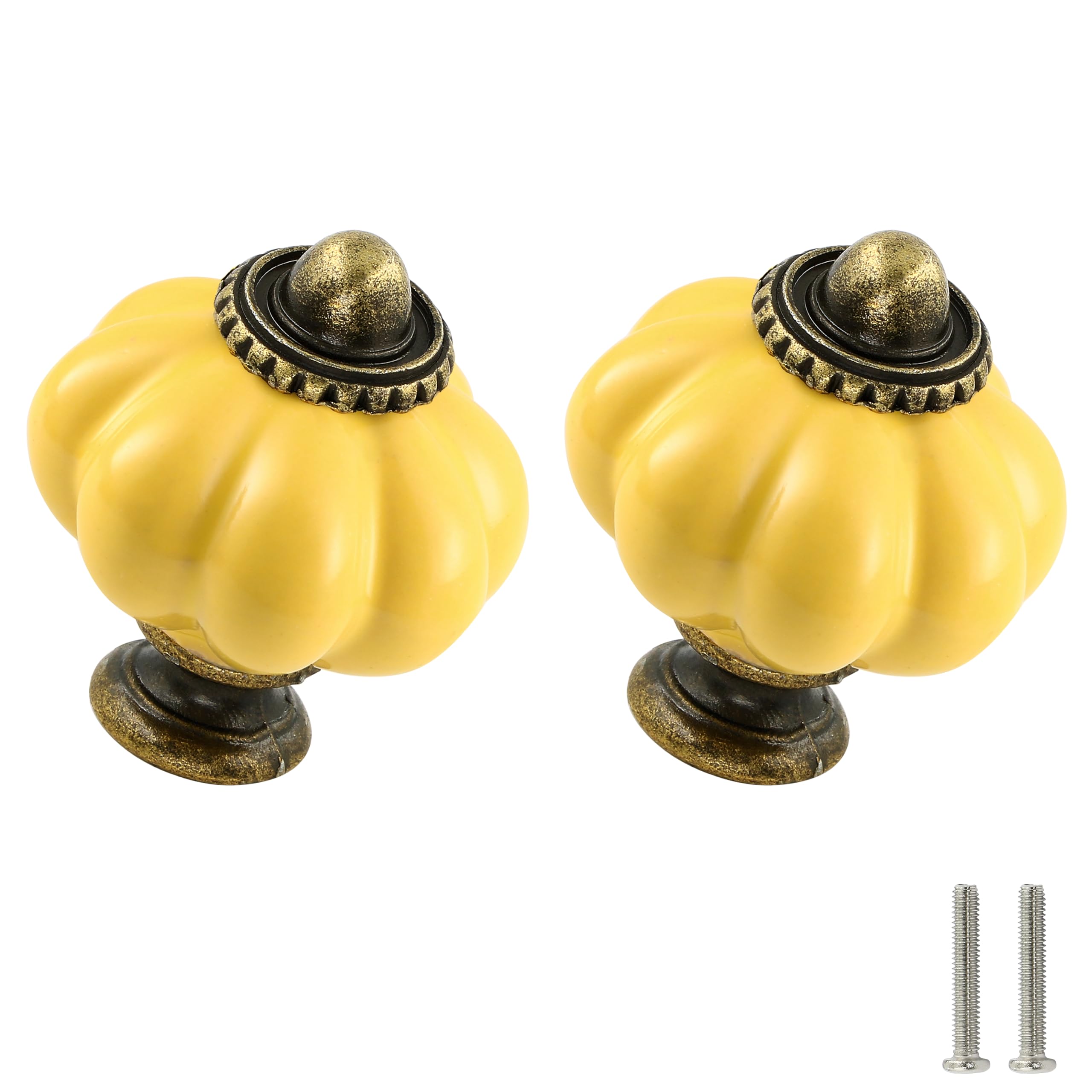 Antique Mustard Yellow Kitchen Cabinet Knobs