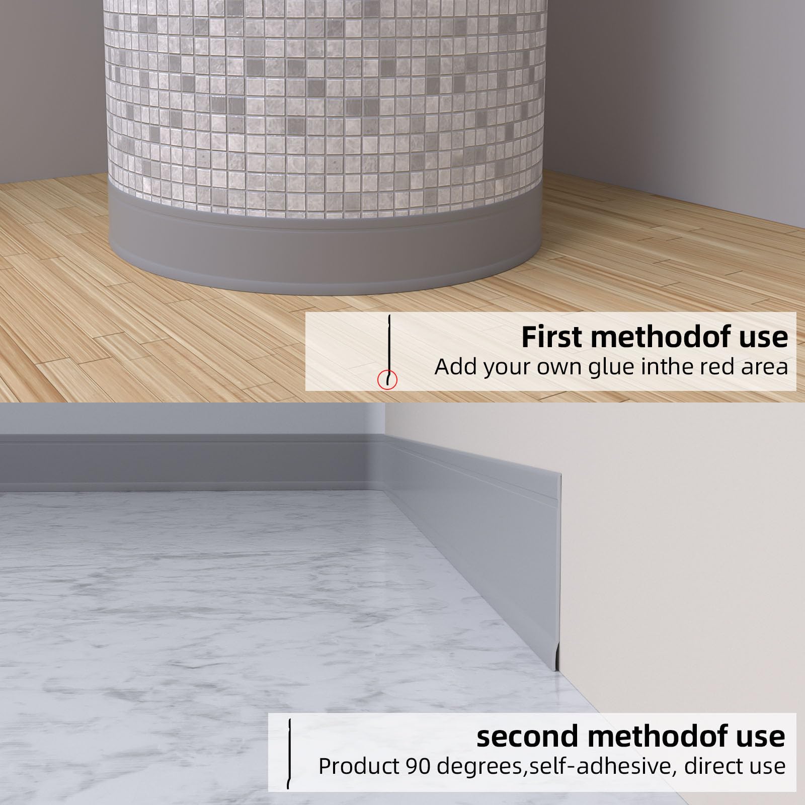 Snapklik.com : Raycity Rubber Baseboard Trim - 4 Inch X 40 Feet Vinyl ...