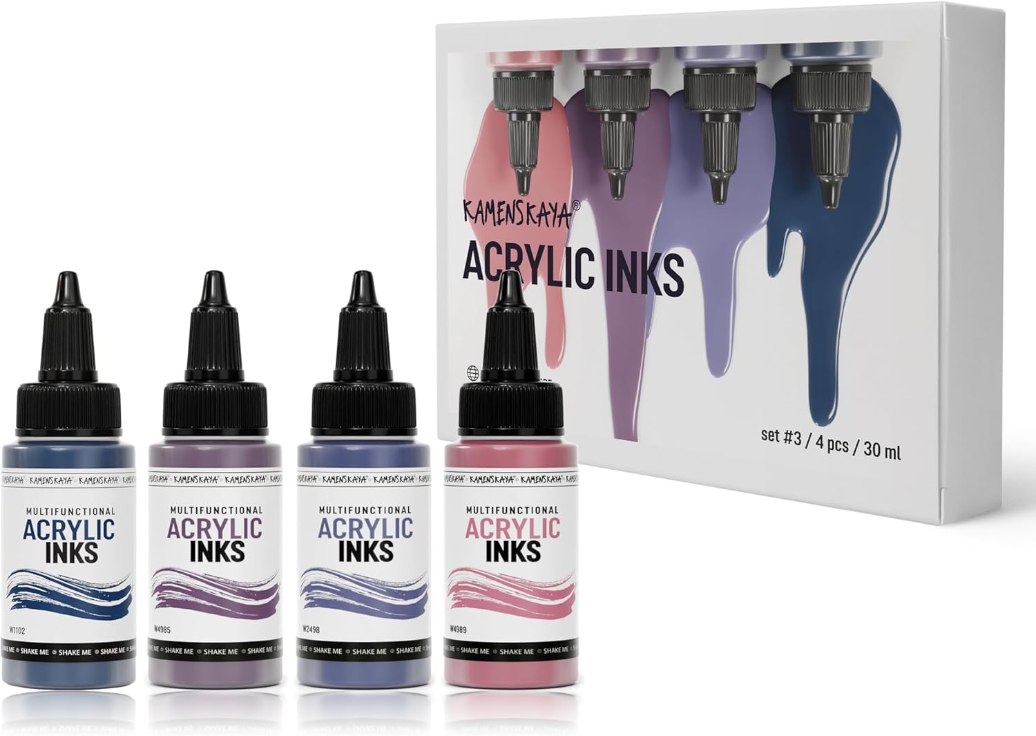 Amazon.com : KAMENSKAYA Acrylic Inks for Artists - Acrylic Ink Set ...