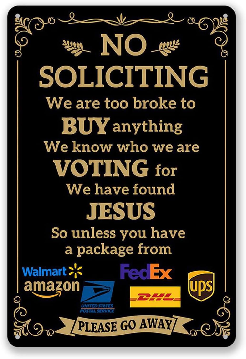 Amazon.com: Isaric No Soliciting Sign for House - Funny 8x16 Inch Door ...