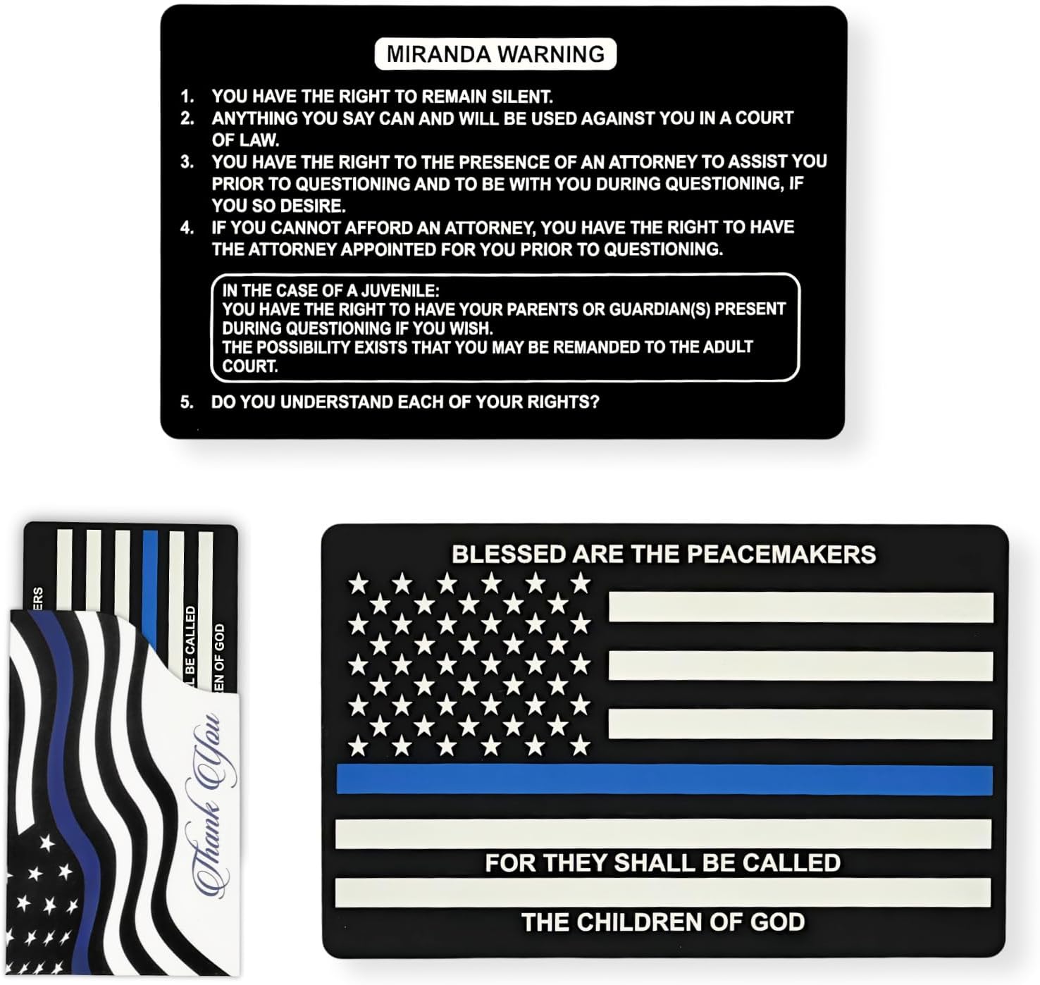 Amazon.com : TGCNQ Official Standard Miranda Rights Warning Card with ...