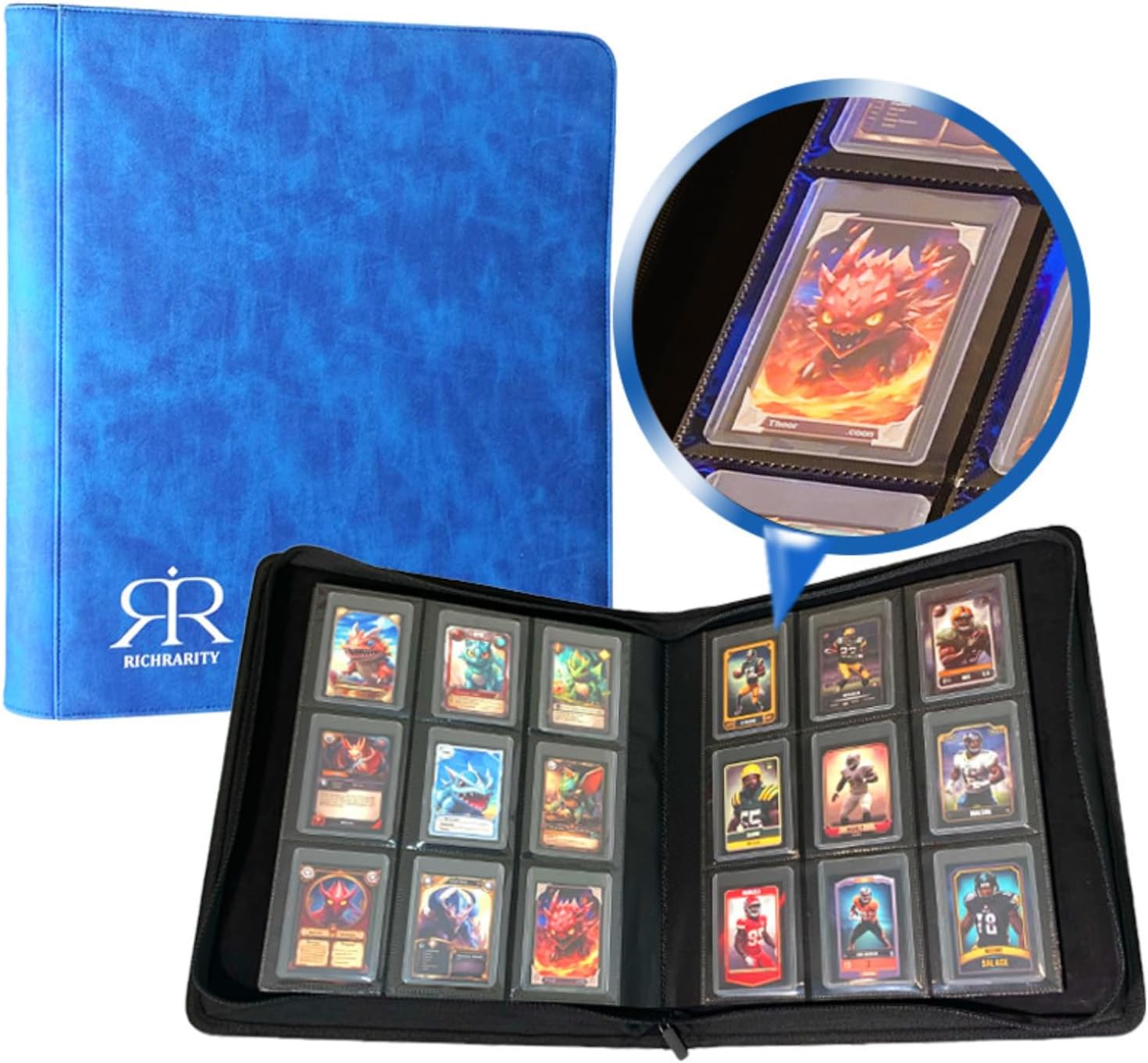 Amazon.com: PREZA Toploader Binder - Holds 216 Top Loaders - 9 Pocket ...