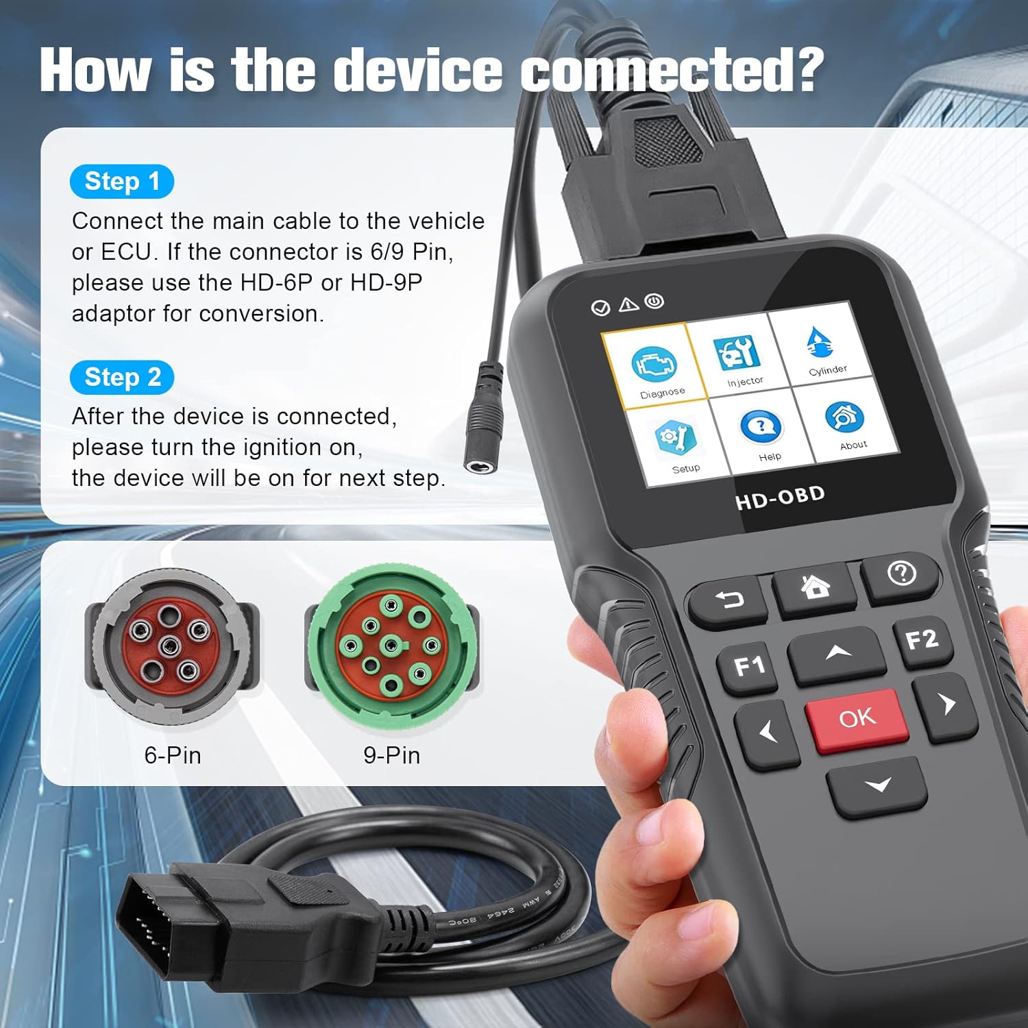 Buy OBDResource 24V Heavy Duty Diesel Truck Scanner with All System ...