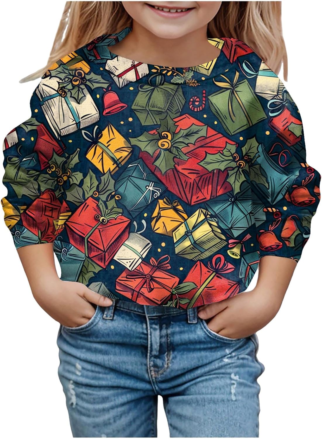 Kids Christmas Sweater Toddler Girls Xmas Holiday Pullover Tops Cute ...