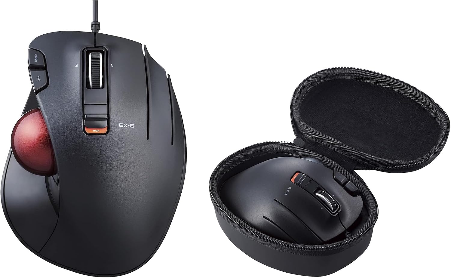Amazon.com: ELECOM EX-G Wired Trackball Mouse with EVA Travel Case ...