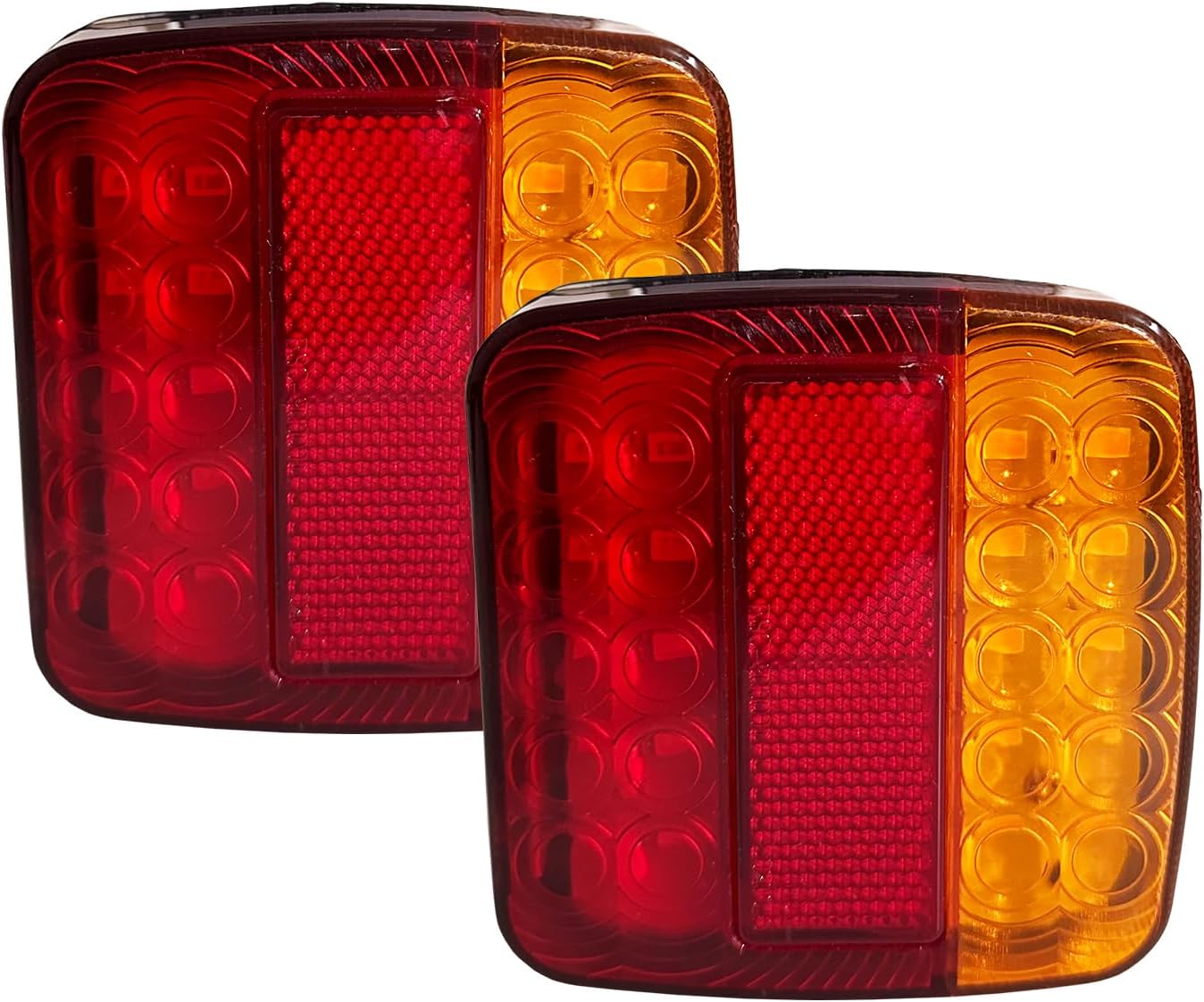 LC-AUTO 2PCS 12V LED Rear Tail Lights Trailer Light Multi Function Stop ...