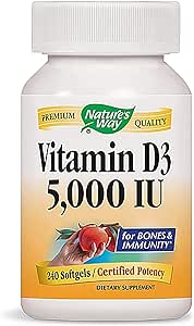 Amazon.com: Vitamina D3 (5000 UI) - 240 cápsulas blandas : Salud y Hogar