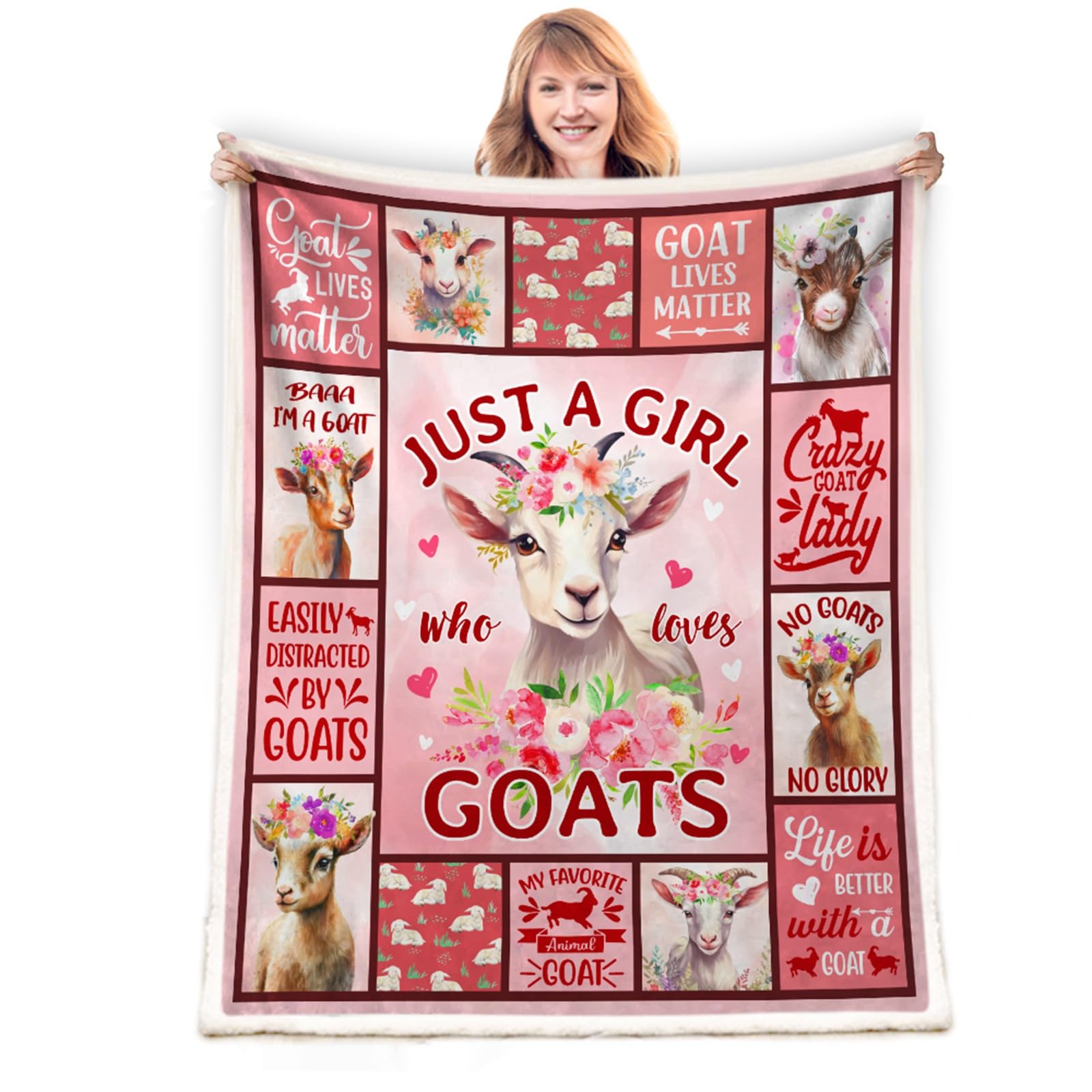 Amazon.com: NTMANON Goat Blanket,Goat Gifts for Goat Lovers,Just A Girl ...