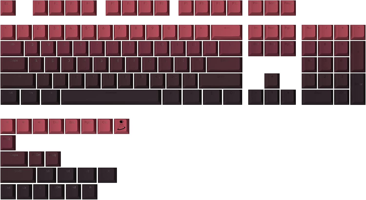 Amazon.com: YUNZII Gradient 127 Keys Cherry Profile PBT Dye Sublimation ...