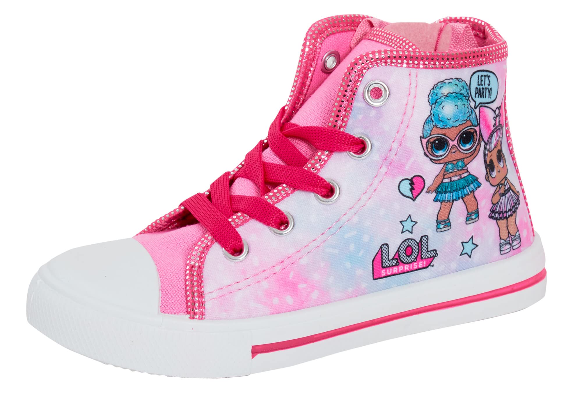 L.O.L. Surprise! Dolls Girls Hi Top Trainers Kids Easy Zip Fasten ...