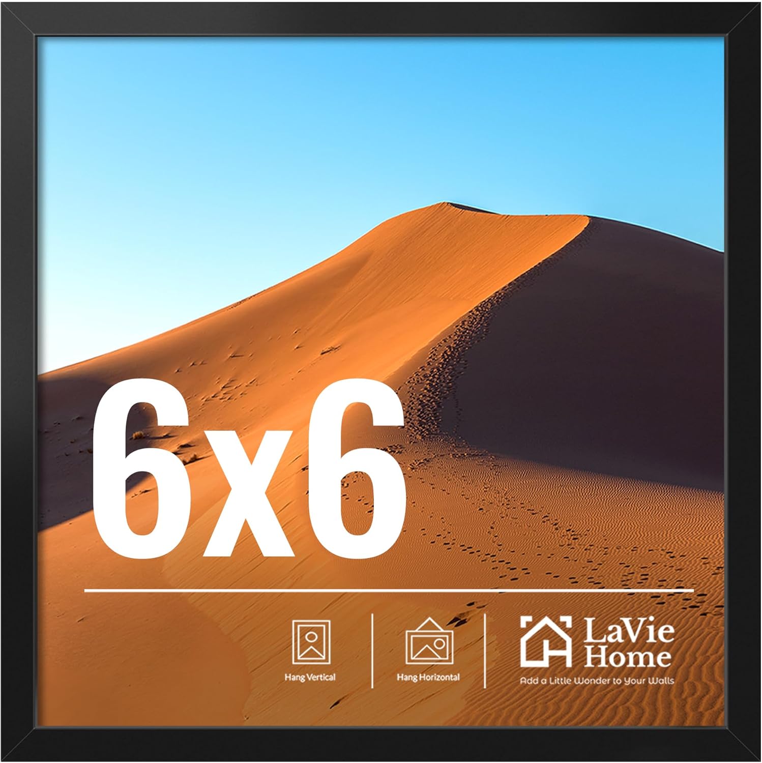 Amazon.com - LaVie Home 6x6 Picture Frame for Wall Display, 6x6 Black ...