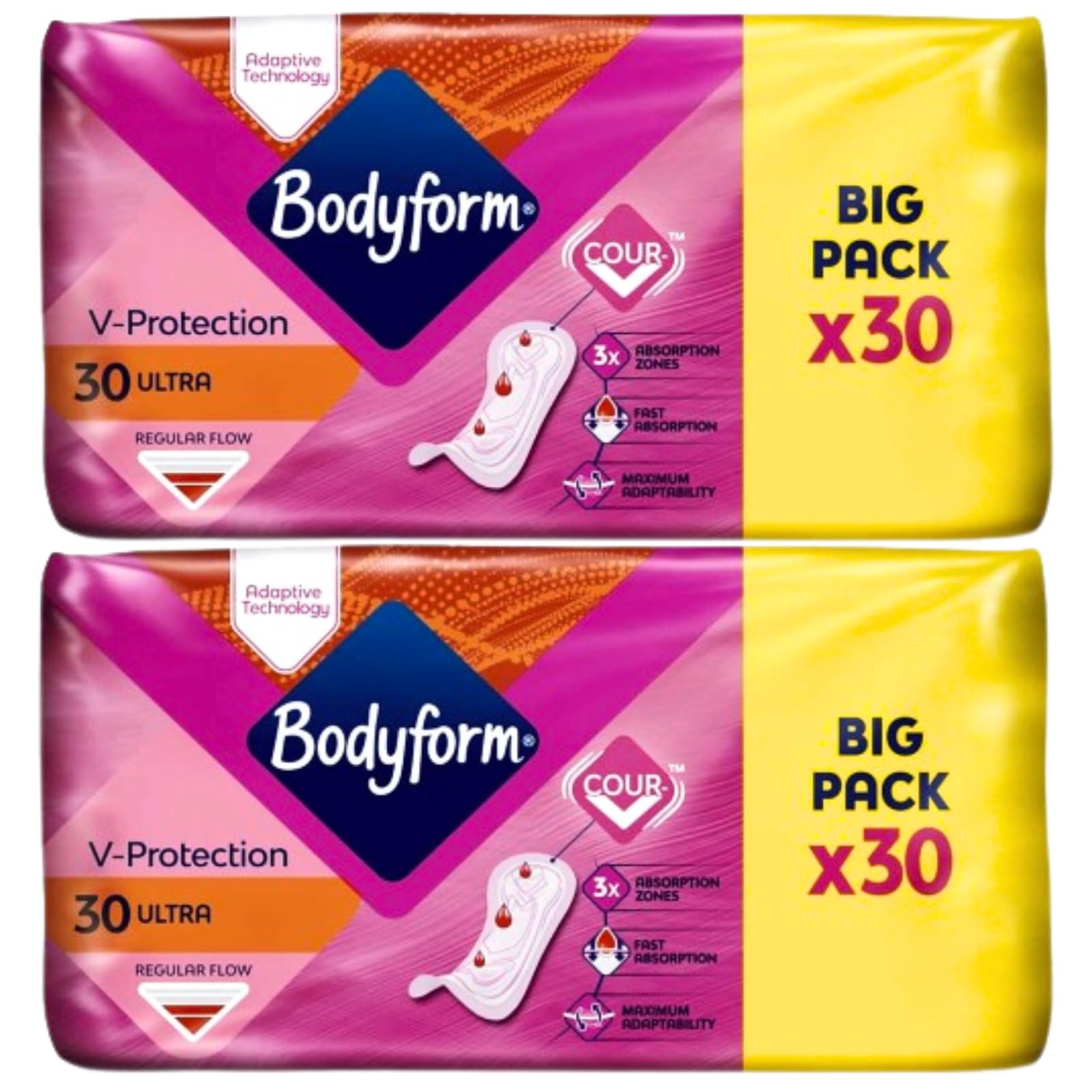 Sanitary Towels Multipack with 2X Bodyform Cour-V Ultra Normal Sanitary ...