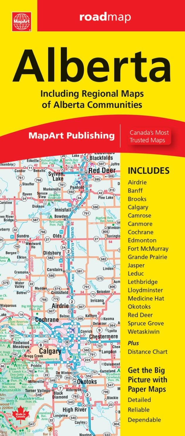 Alberta road map: MapArt Publishing Corporation: 9781554862634: Books - Amazon.ca