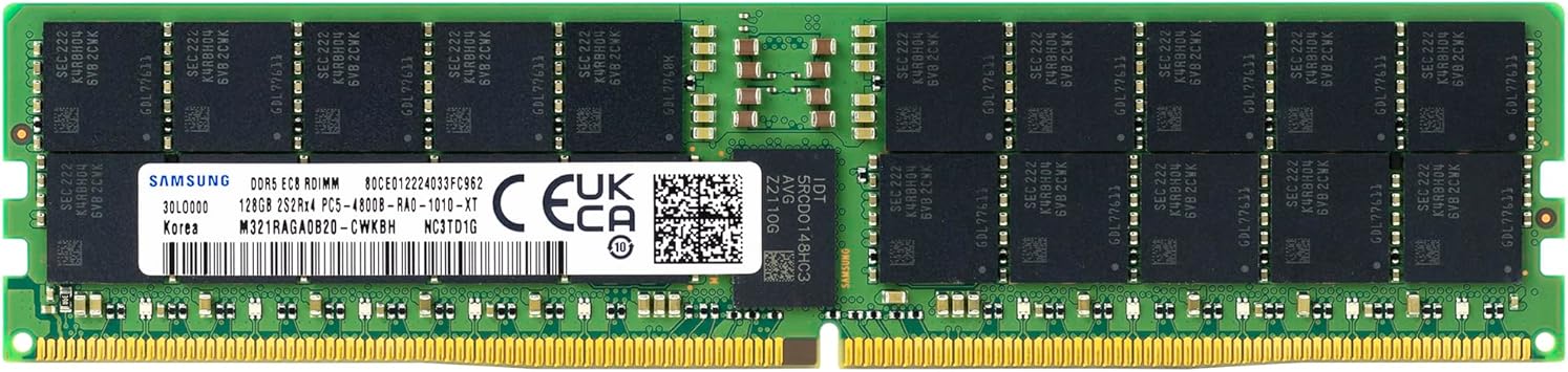 Samsung 128GB DDR5 4800MHz PC5-38400 ECC RDIMM 4Rx4 2S2Rx4 (EC8 10x4 ...