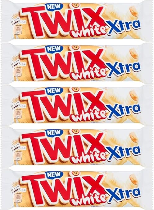 Twix White Xtra 75g (5 Pack) - White Chocolate Biscuit Twin Bars (2 x ...