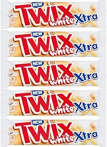 Twix White Xtra 75g (5 Pack) - White Chocolate Biscuit Twin Bars (2 x ...