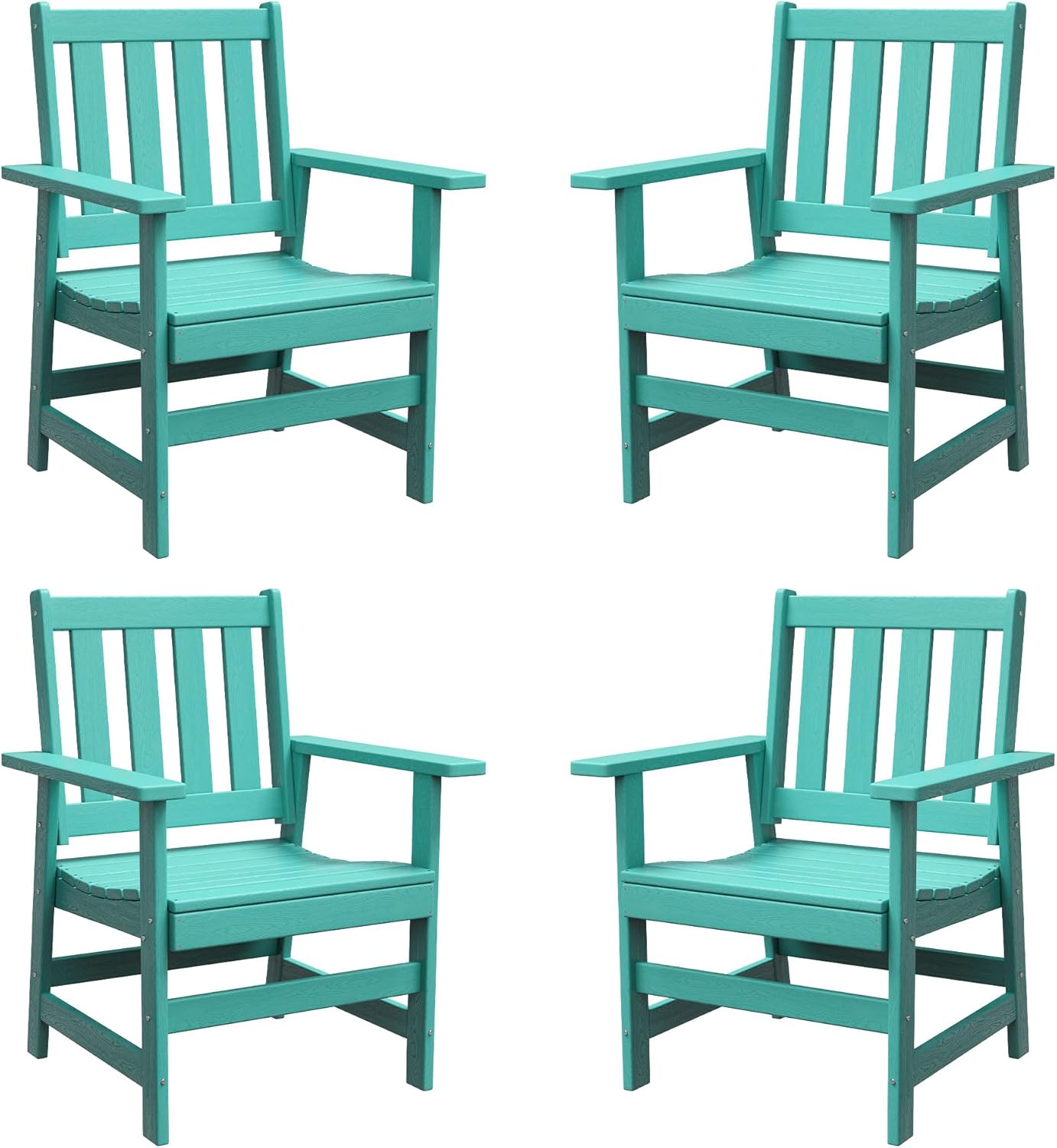 Amazon.com: VICLLAX Patio Chairs Set of 4, Green Outdoor Dining Chairs ...