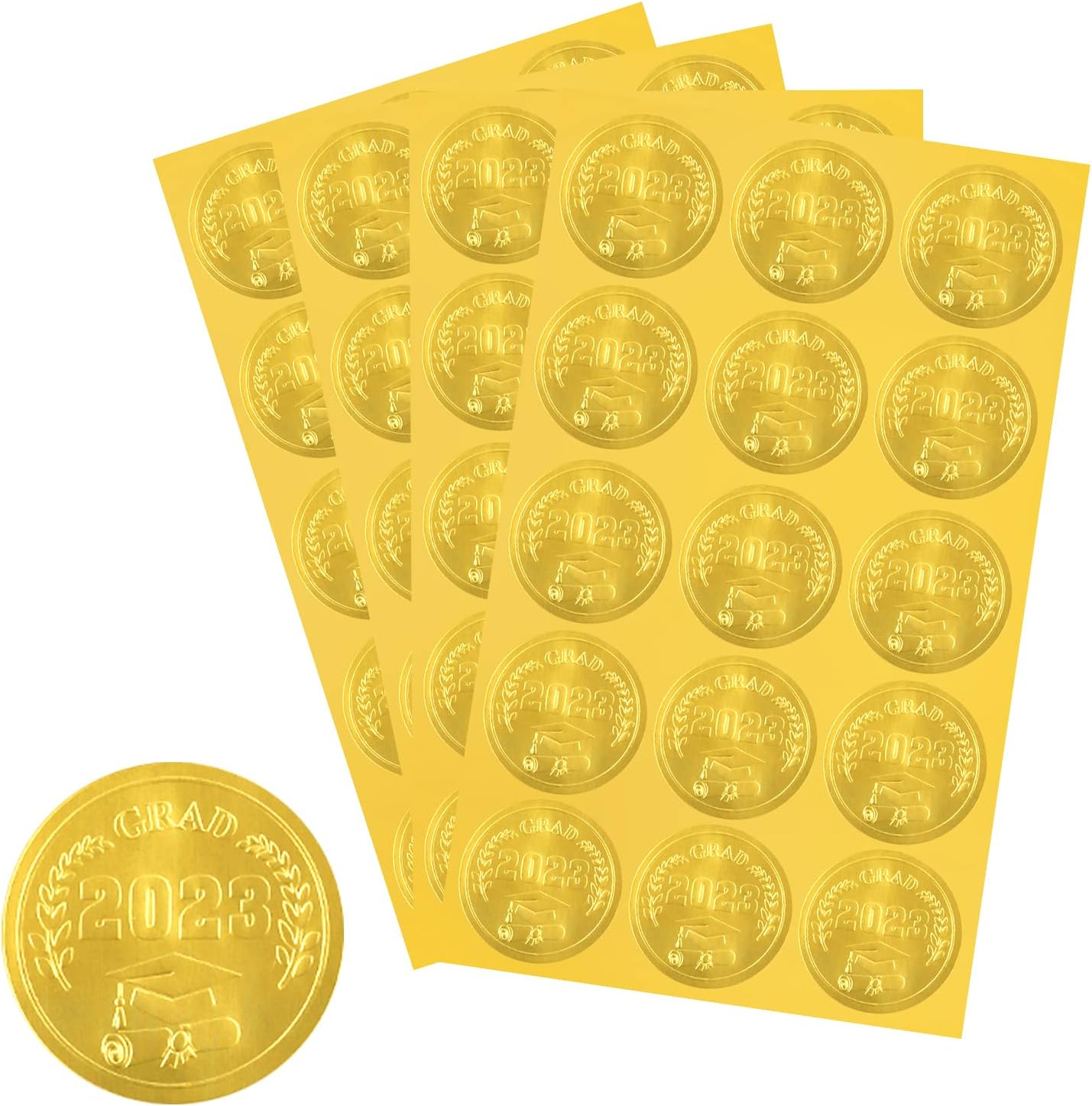 300pcs Gold Seal Stickers Graduation, 2023 Graduation Stickers ...