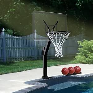 Amazon.com: Swimming Pool Basketball Hoop Set with Standard 18'' Rim ...
