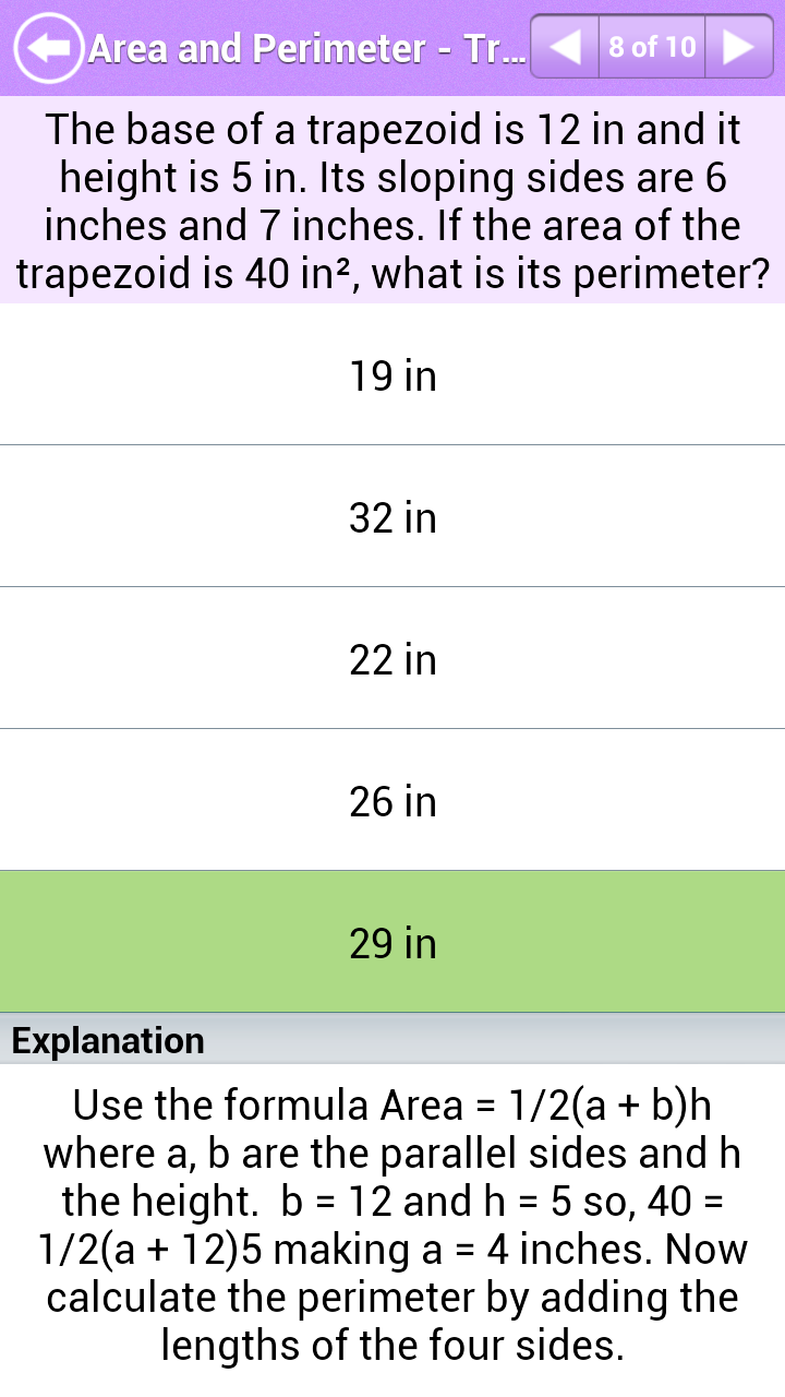 GRE Math : Geometry Review Lite - App on Amazon Appstore