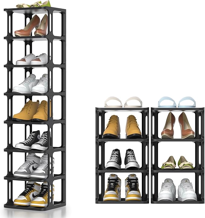 Tall Shoe Rack Front Door Entrance, Free Standing Narrow Shoe Rack ...