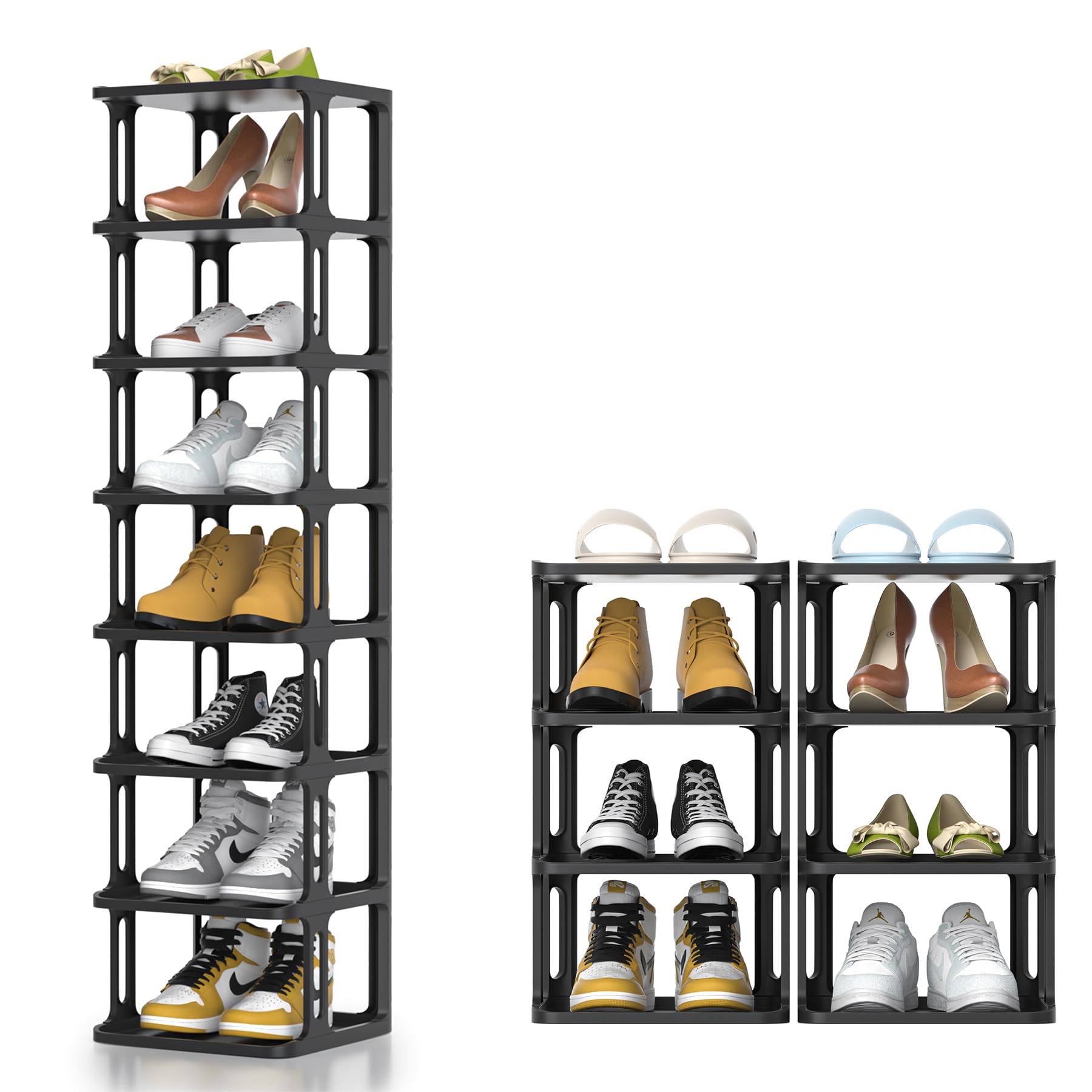 Tall Shoe Rack Front Door Entrance, Free Standing Narrow Shoe Rack ...