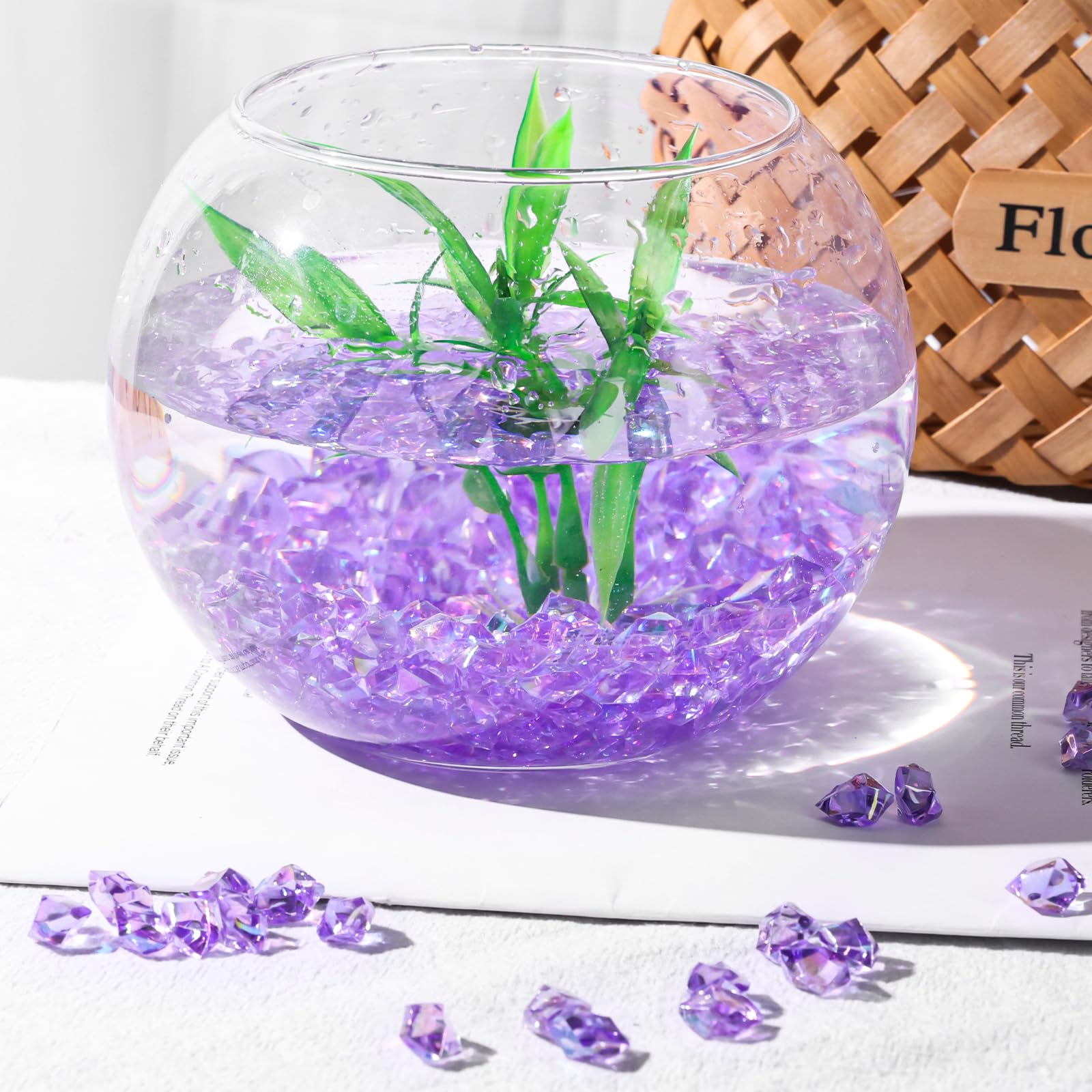 Snapklik.com : 550PCS Bright Purple Vase Fillers, Acrylic Fake Crushed ...