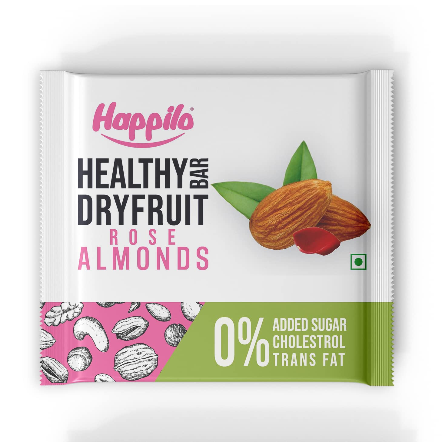 Happilo Rose Almonds Healthy Mini Dry Fruit Bar 15g, Healthy Snack ...