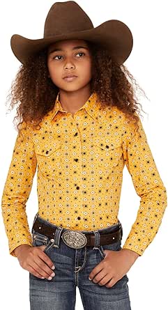 Amazon.com: Cruel Girl Girls' Geo Print Long Sleeve Western Snap Shirt ...