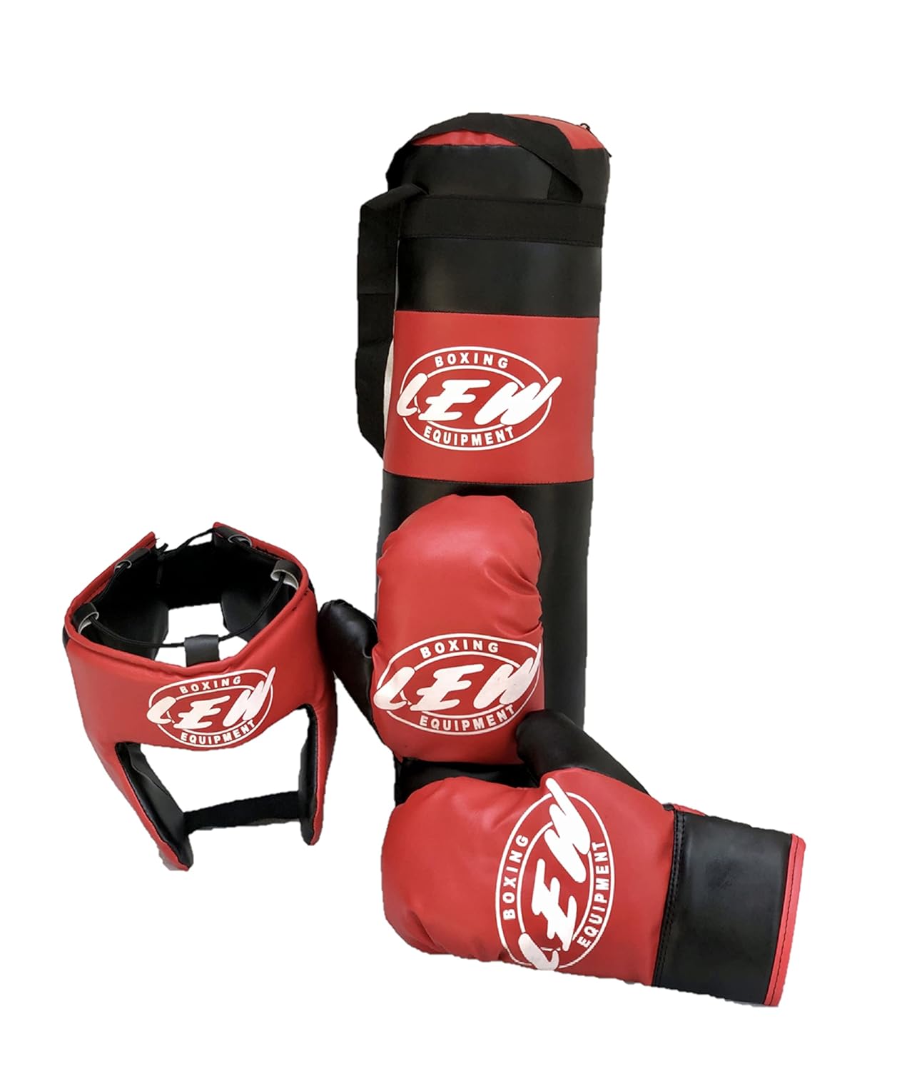 LEW Kids Boxing Set Punching Bag with Gloves and a Head Guard, Soft ...