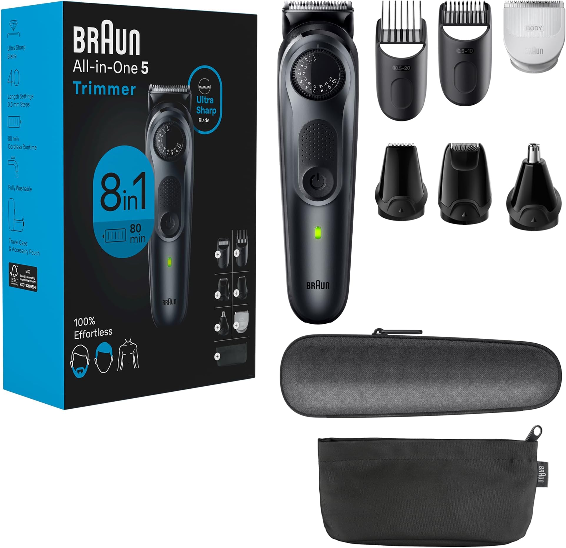 Amazon.com: Braun All-in-One Style Kit Series 5 5470, 8-in-1 Trimmer ...