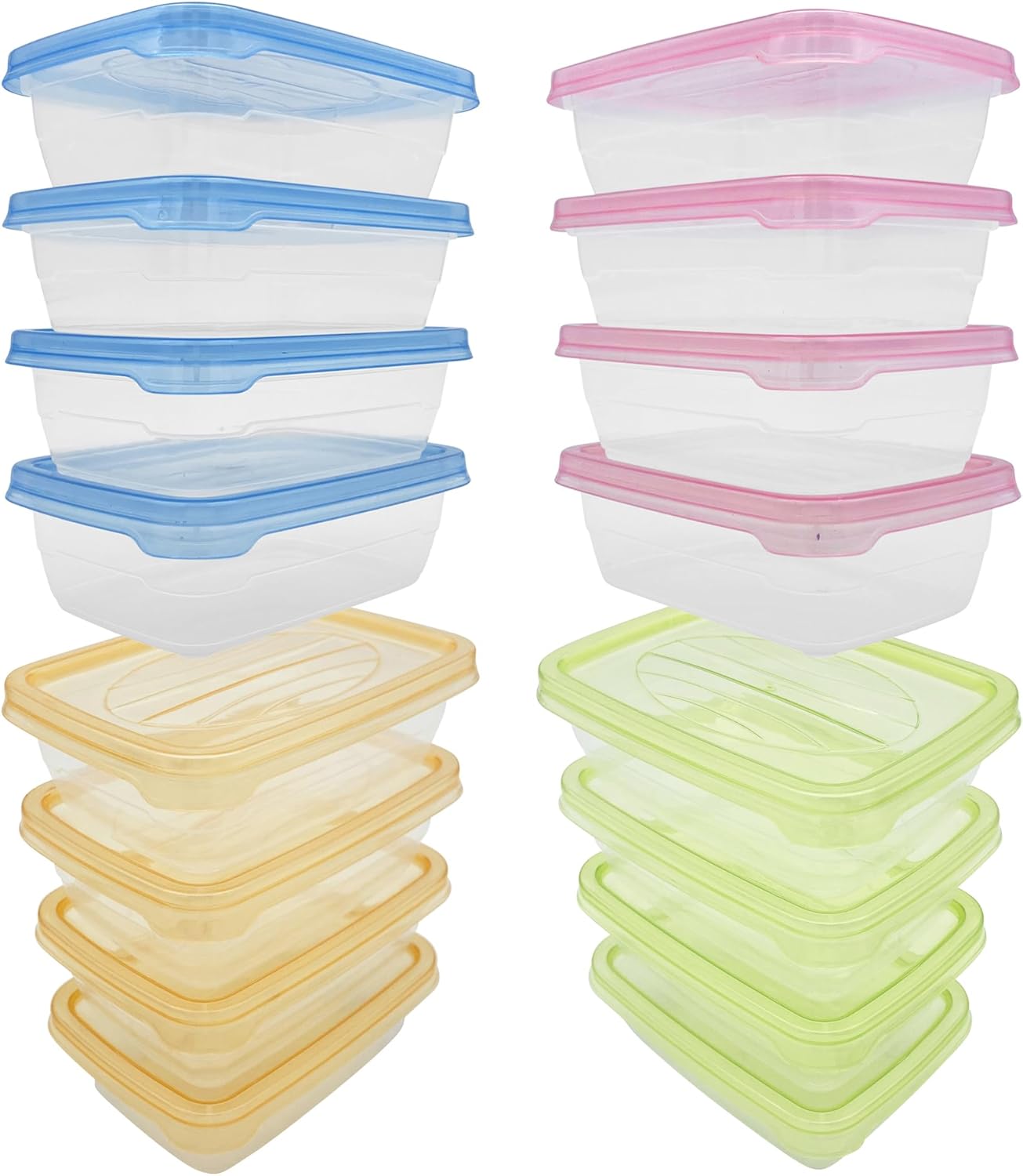 MAKREL Pack of 16 Small Rectangular 300ml BPA-Free Storage Containers ...