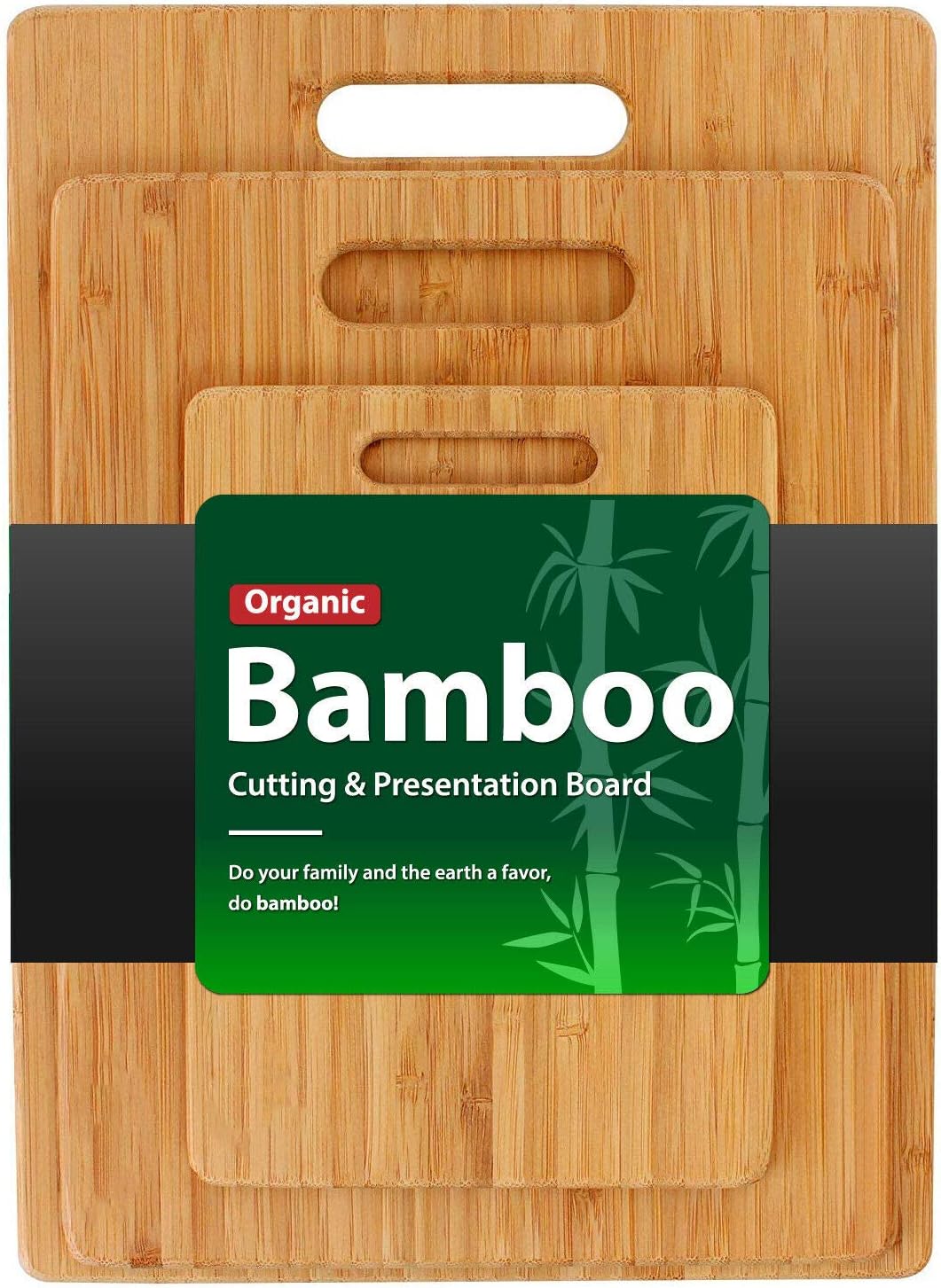 7 Piece Bamboo Chopping Board Set 6 Kitchen Cutting Boards 1 Stand ...