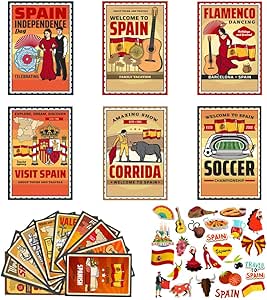 Amazon.com: Tvorvik Spain Poster, Spanish Poster Set, Vintage Spanish ...