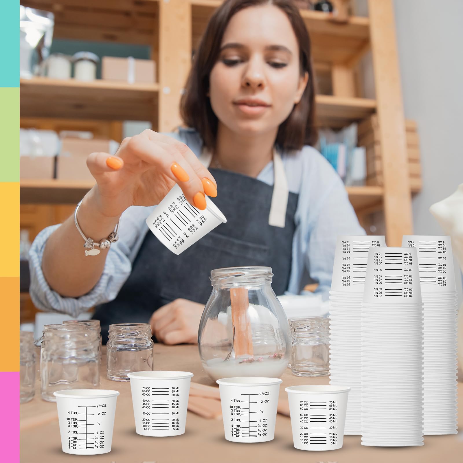 Snapklik.com : Sliner 100 Pcs 3 Oz Graduated Paper Cups Disposable Wax ...