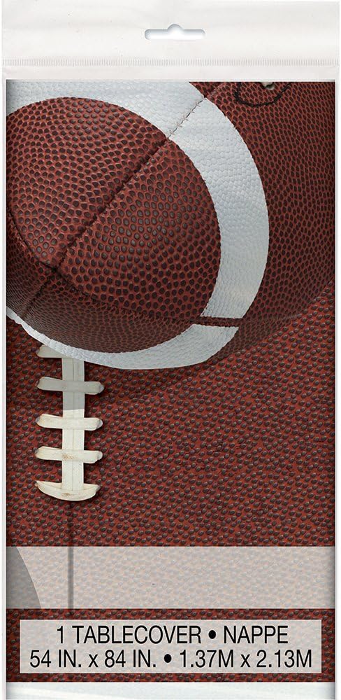 Amazon.com: Multicolor Football Party Rectangular Plastic Table Cover ...