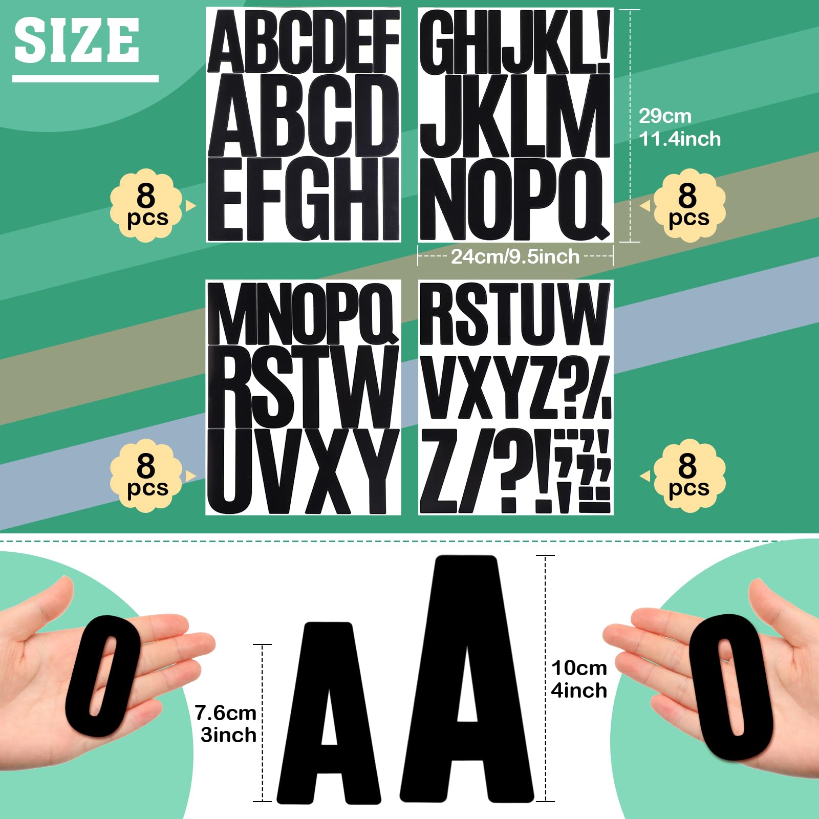 Snapklik.com : Qilery 32 Sheets 3 Inch 4 Inch Letter And Number ...