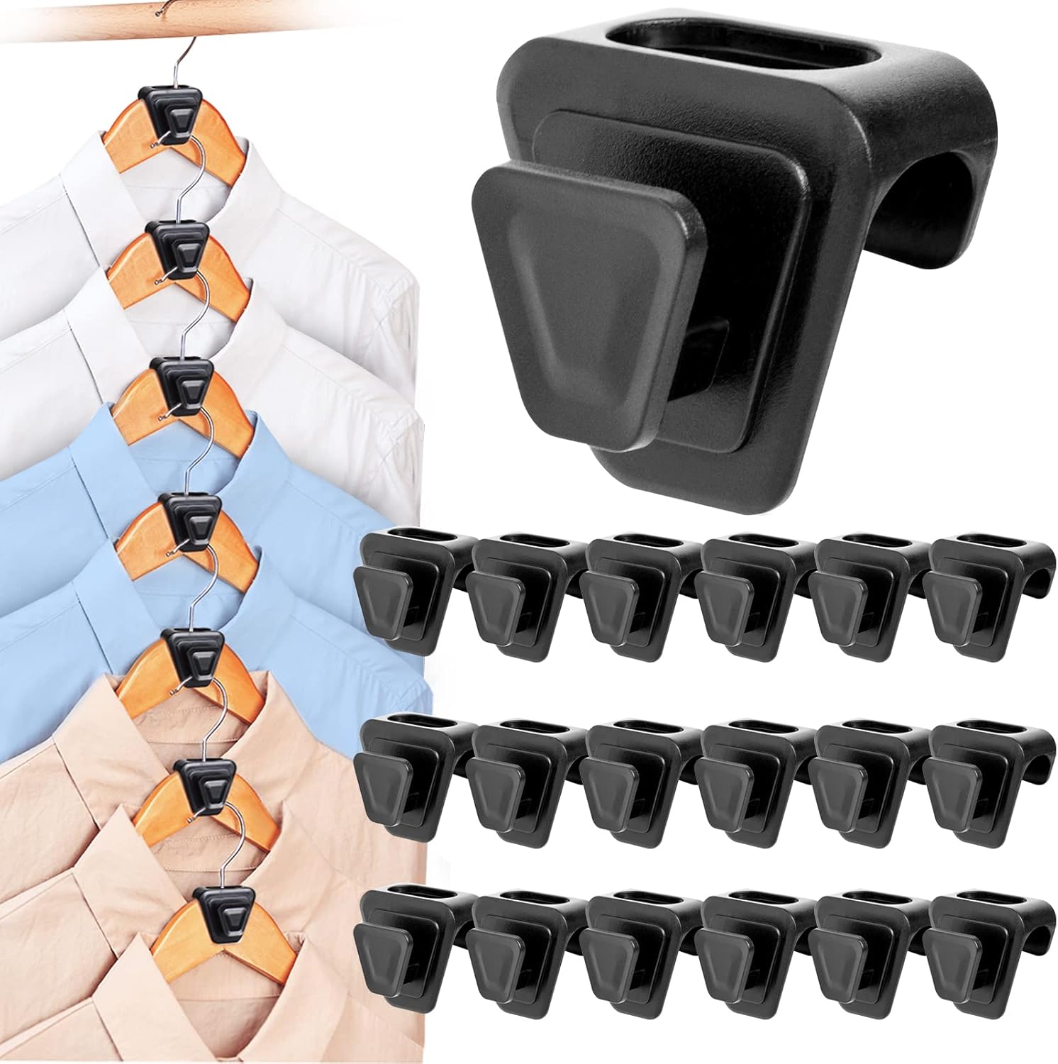 Amazon.com: 18Pcs Clothes Hanger Connector Hooks, Space Saving Closet ...