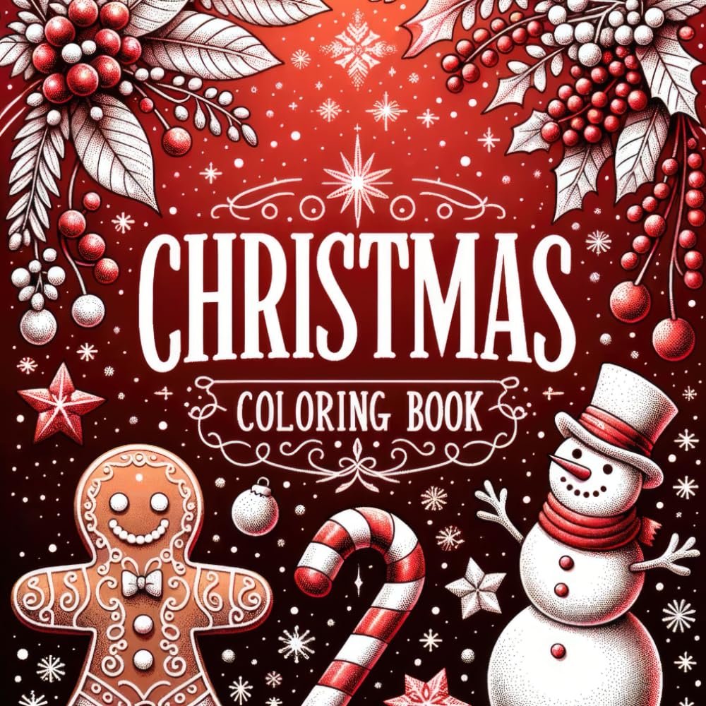 Amazon.com: Christmas Coloring Book: For All Ages, 40 Kids Friendly ...