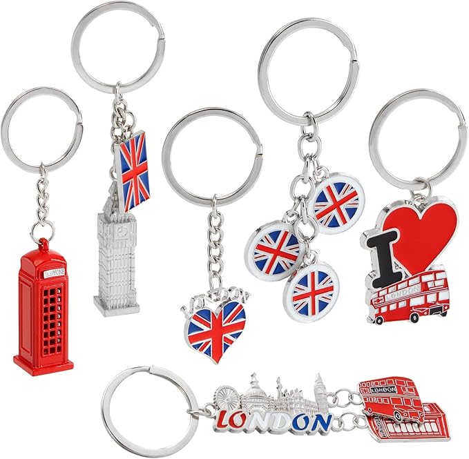 Juvale 6-Pack London Keychain Souvenir Gifts - Small Zinc Alloy ...
