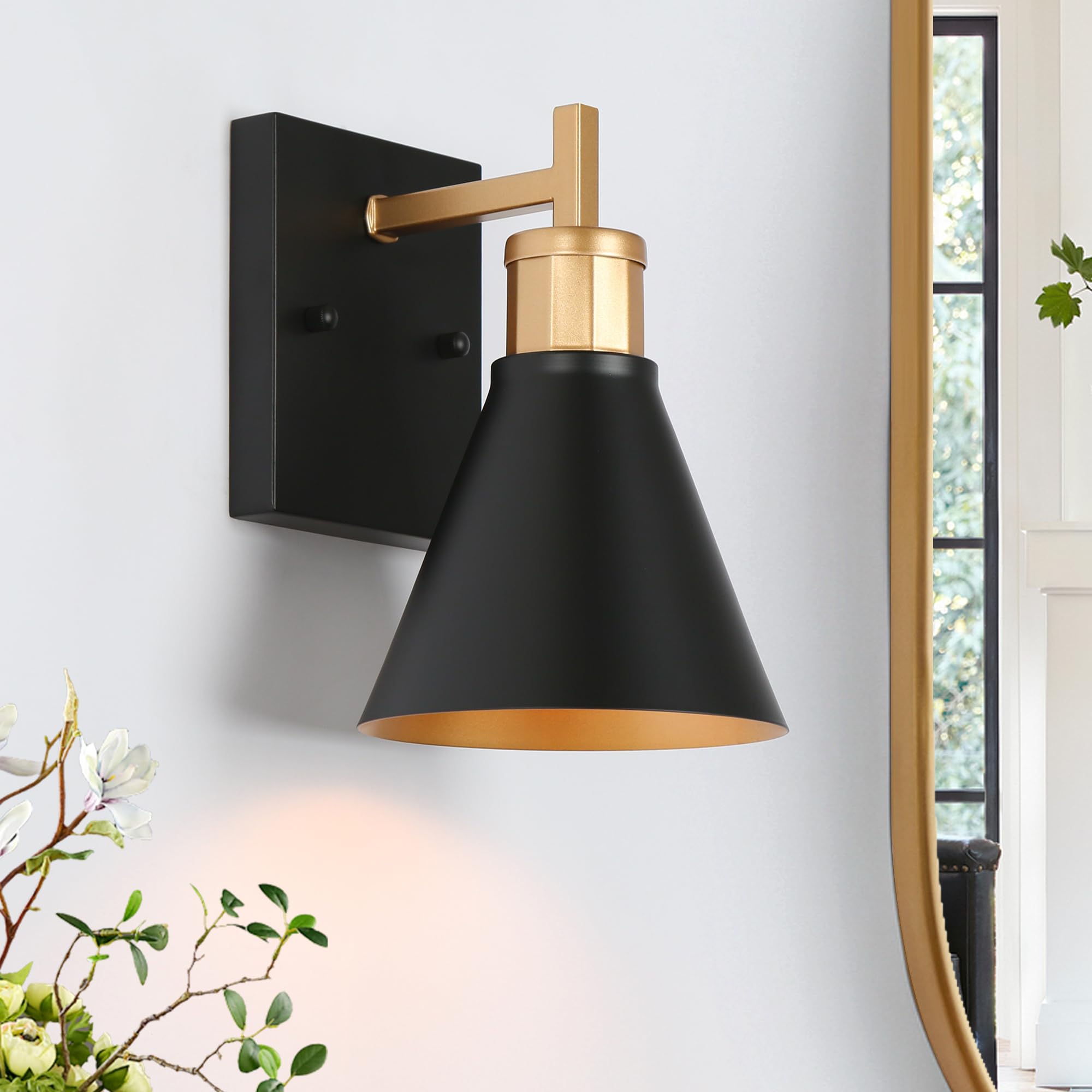KSANA Black Gold Sconce, Modern Farmhouse Wall Sconces Lighting Fixture ...