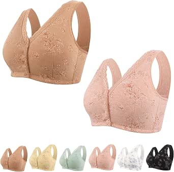 Bra Front Closure, No Underwire Comfortable & Convenient Front Wrap ...
